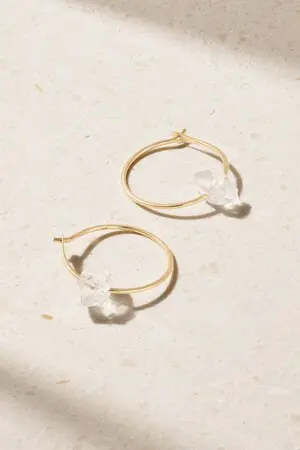 MELISSA JOY MANNING 14-karat Recycled Herkimer Diamond Hoop Earrings - Gold