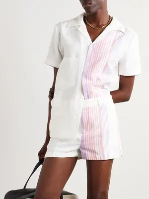 BETTTER Aaron Striped Linen Shirt And Shorts Set