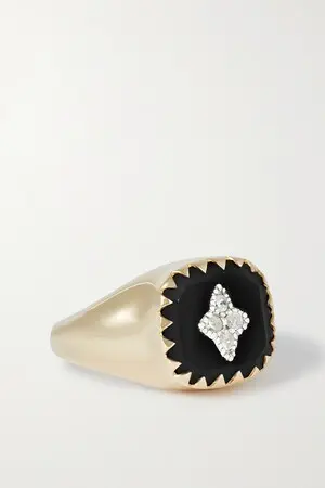 Pascale Monvoisin Pierrot 9-karat Bakelite And Diamond Ring - Gold
