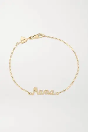 Alison Lou Mama 14-karat Diamond Bracelet - Gold