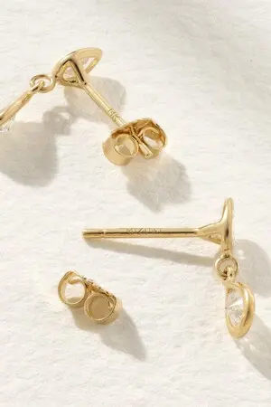 Mizuki 14-karat Diamond Drop Earrings