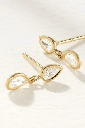 Mizuki 14-karat Diamond Drop Earrings