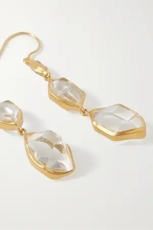 PIPPA SMALL 18-karat Herkimer Diamond Drop Earrings