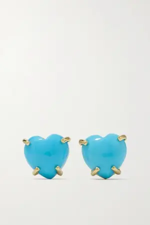 Irene Neuwirth 18-karat Turquoise Heart Earrings - Gold