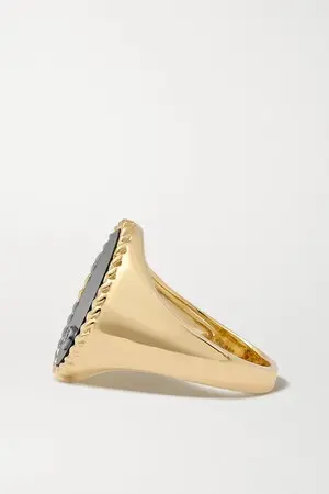 Yvonne Léon 9-karat Onyx And Diamond Signet Ring
