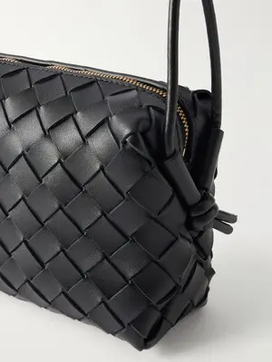 Bottega Veneta Loop Mini Intrecciato Shoulder Bag - Black
