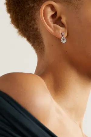 SUZANNE KALAN 18-karat White Diamond Drop Earrings