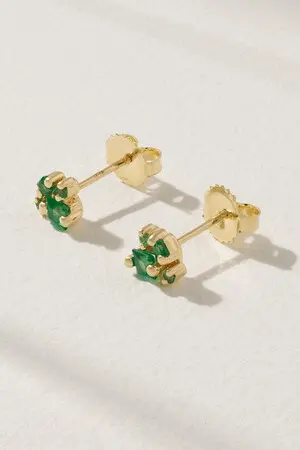 SUZANNE KALAN 18-karat Emerald Stud Earrings - Gold