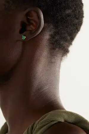 SUZANNE KALAN 18-karat Emerald Stud Earrings