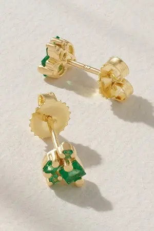 SUZANNE KALAN 18-karat Emerald Stud Earrings