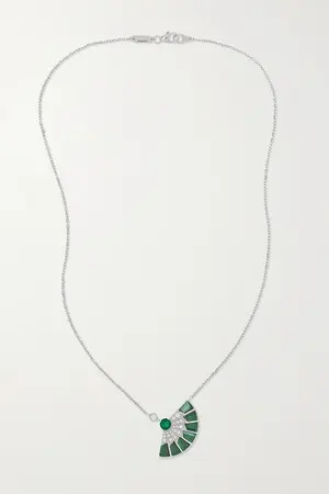 GARRARD Fanfare Symphony 18-karat White Multi-stone Pendant Necklace