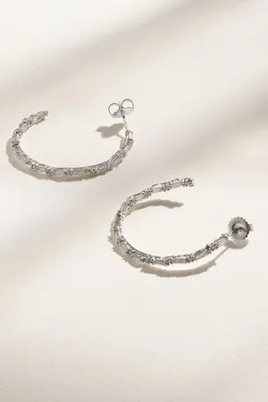 SUZANNE KALAN 18-karat White Diamond Hoop Earrings