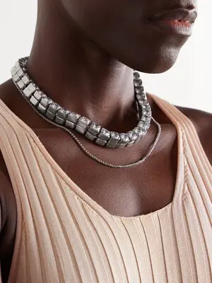 JIL SANDER Tone Crystal Necklace