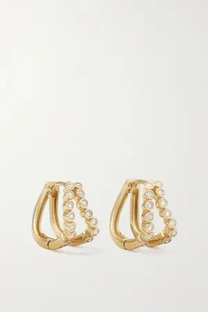 Mateo Wave 14-karat Diamond Hoop Earrings - Gold