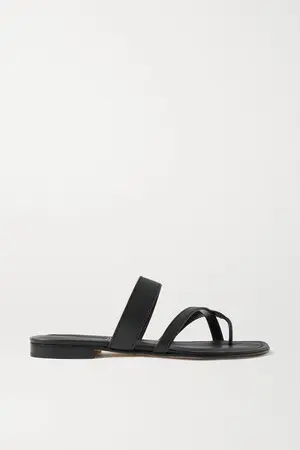 Manolo Blahnik Susa Leather Sandals - Black