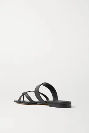 Manolo Blahnik Susa Leather Sandals - Black