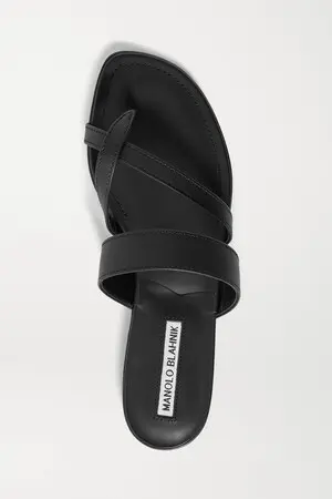 Manolo Blahnik Susa Leather Sandals - Black