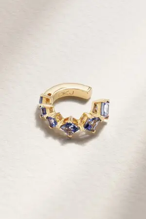 DIANE KORDAS 14-karat Sapphire Ear Cuff - Gold