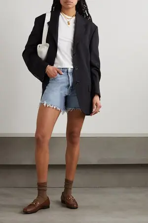 AGOLDE Parker Long Denim Shorts - Blue
