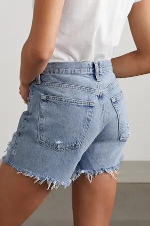 AGOLDE Parker Long Denim Shorts - Blue