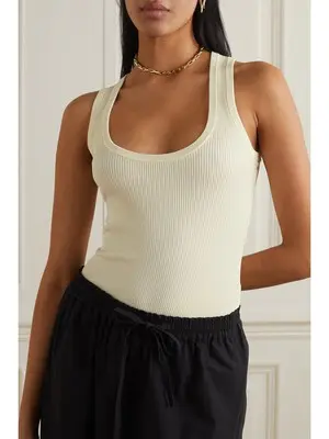 Matteau Net Sustain Ribbed-knit Tank - Neutrals