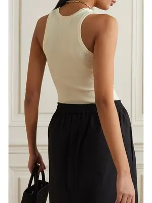 Matteau Net Sustain Ribbed-knit Tank - Neutrals