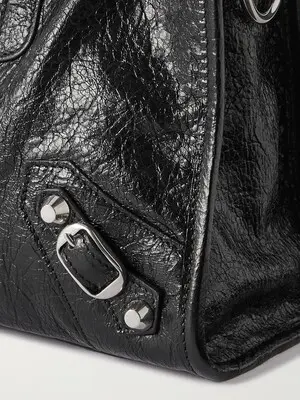 Balenciaga Le City Medium Textured-leather Tote - Black