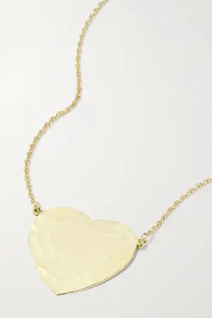 JENNIFER MEYER Hammered 18-karat Heart Necklace - Gold