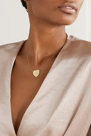JENNIFER MEYER Hammered 18-karat Heart Necklace - Gold