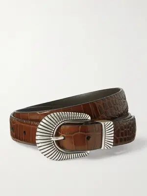 Anderson's Croc-effect Leather Belt