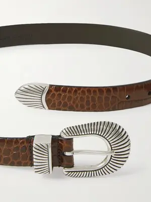 Anderson's Croc-effect Leather Belt