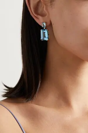 Mateo 14-karat Topaz And Diamond Dangle Earrings