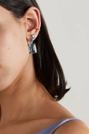 Mateo 14-karat Topaz And Diamond Dangle Earrings