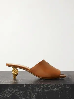 Bottega Veneta Knot Leather Mules - Brown