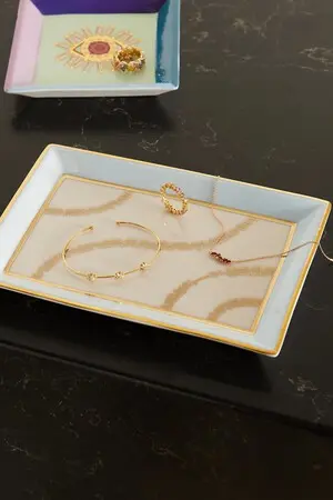 SUZANNE KALAN Jonathan Adler Porcelain Jewelry Tray - Pink