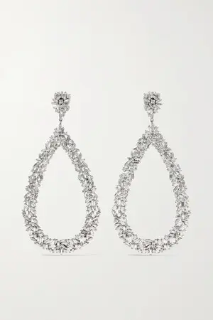 SUZANNE KALAN 18-karat White Diamond Drop Earrings - Gold