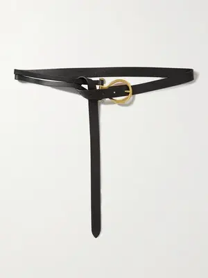 Anderson's Leather Belt With Gold Buckle - Black