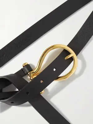 Anderson's Leather Belt With Gold Buckle