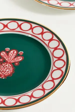 La DoubleJ Set Of Two Gold-plated Porcelain Dessert Plates