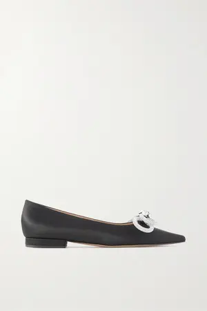 Mach & Mach Double Bow Crystal Flats