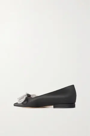 Mach & Mach Double Bow Crystal Flats