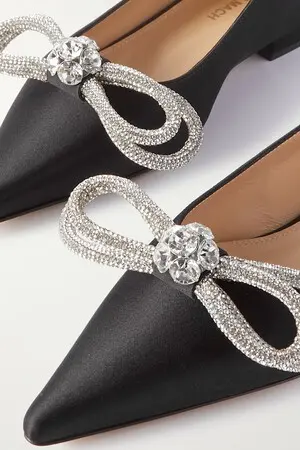 Mach & Mach Double Bow Crystal Flats