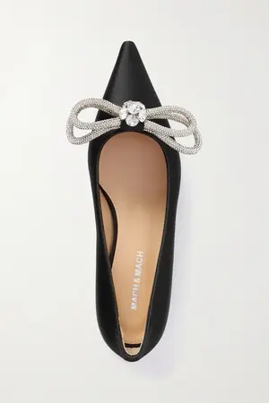 Mach & Mach Double Bow Crystal Flats