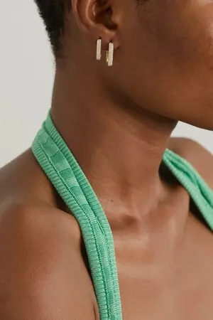 Jacquie Aiche Mini 14-karat Diamond Single Hoop Earring