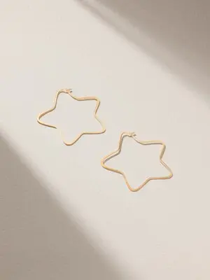 MELISSA JOY MANNING 14-karat Star Hoop Earrings - Gold