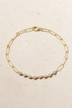 STONE AND STRAND 10-karat Diamond Link Bracelet - Gold