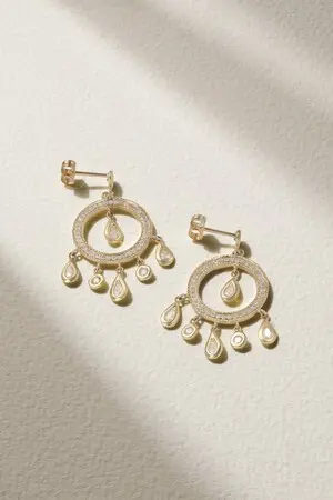Jacquie Aiche Dream Catcher 14-karat Diamond Dangle Earrings - Gold