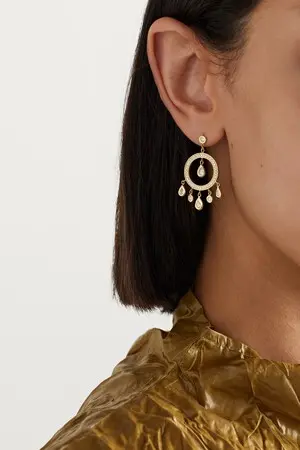 Jacquie Aiche Dream Catcher 14-karat Diamond Dangle Earrings