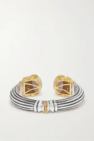 AMRAPALI LONDON Plated Sterling Silver Multi-stone Cuff