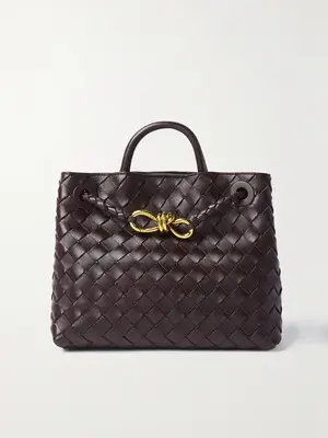 Bottega Veneta Andiamo Small Intrecciato Leather Shoulder Bag - Brown